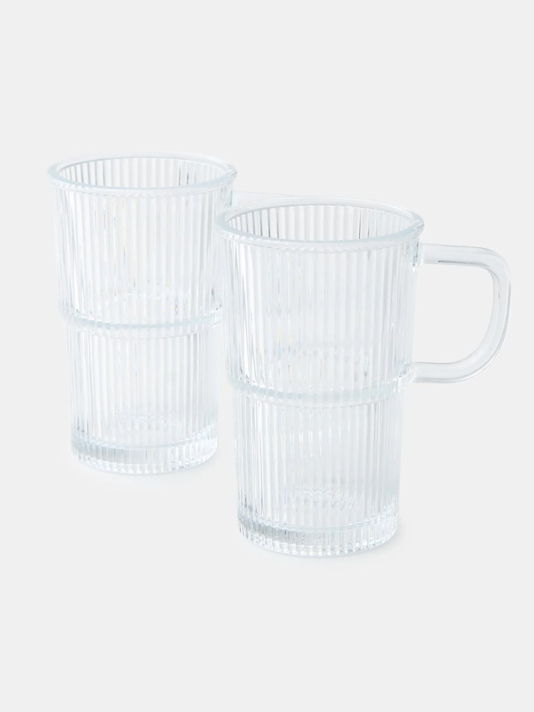 Sinsay - Žebrované hrnky – balení 2 kusy - clear