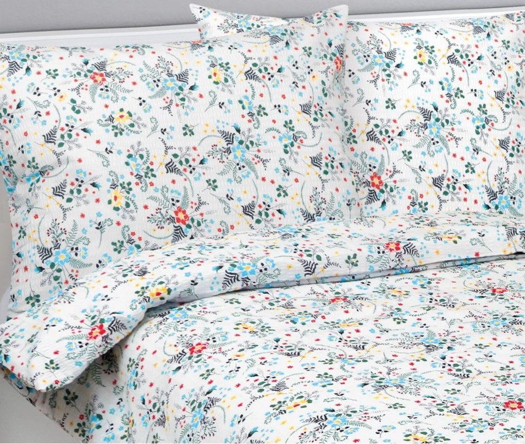 Povlečení krepové Modrá,Žlutá,Červená 80/882 - 140x220, 70x90 cm