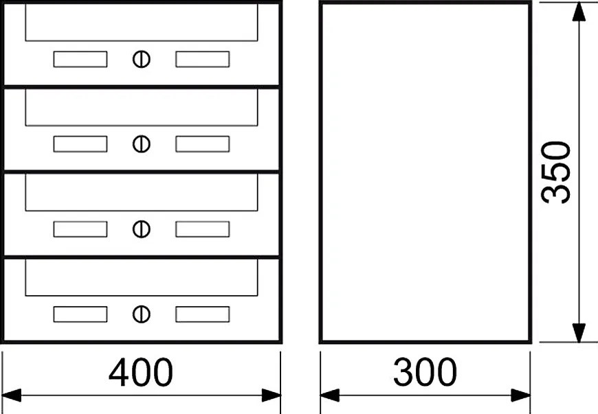 Hotová sestava ocelových schránek RICHTER BK02-4.S (STŘÍBRNÁ), Richter stříbrný