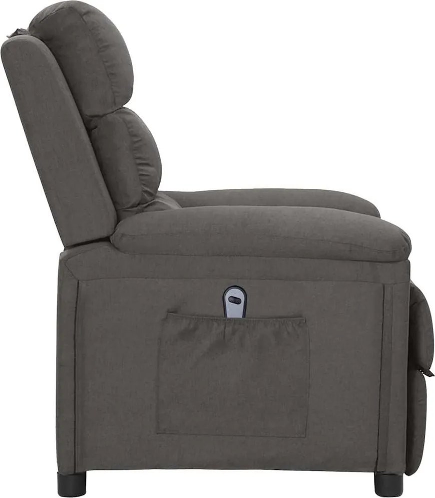 Elektrické polohovací křeslo tmavě šedé textil 3098964