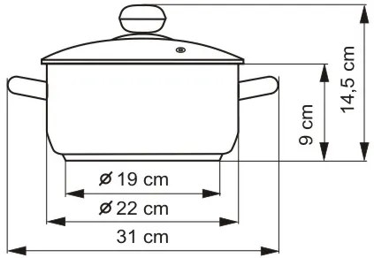KOLIMAX - české nerezové nádobí Rendlík s poklicí KOLIMAX CERAMMAX PRO STANDARD - granit černý, 22 cm, 3,0 l