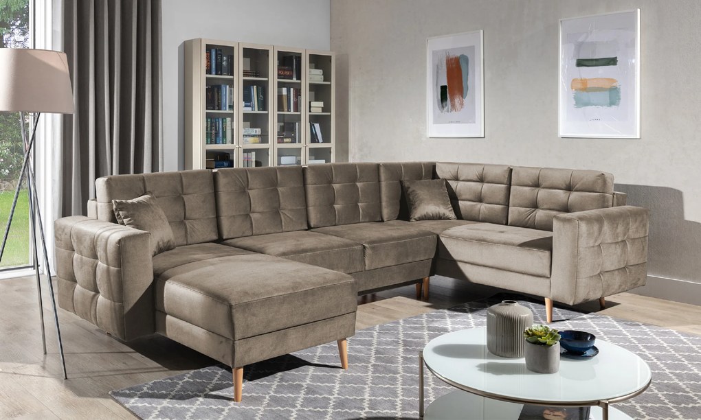 Eltap Sedací souprava Asgard U Materiál a barva potahu: Monolith 09 - světle hnědá, Orientace: univerzální