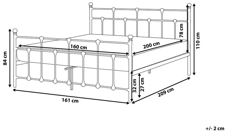 Černá kovová postel 160x200 cm LYNX Beliani