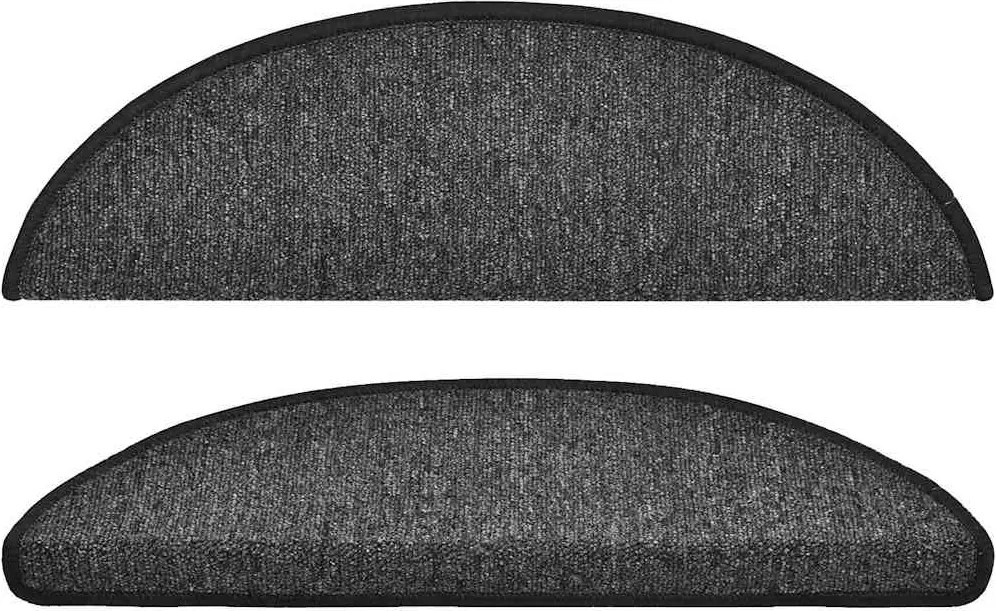 Schodové rohože 10 ks 56 x 17 x 3 cm antracitové půlkulaté 149735