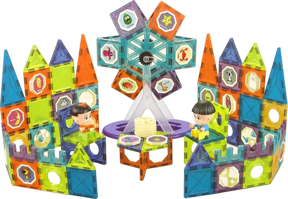 LEAN Toys Magnetické stavebnice 3D – Ruské kolo, 155 dílů