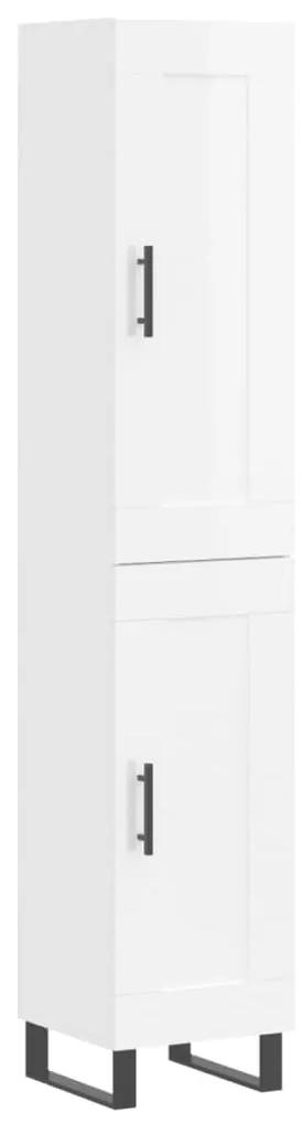 Skříň highboard bílá s vysokým leskem 34,5x34x180 cm kompozit,  3200475