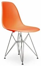 Židle DSR, oranžová (Chrom)