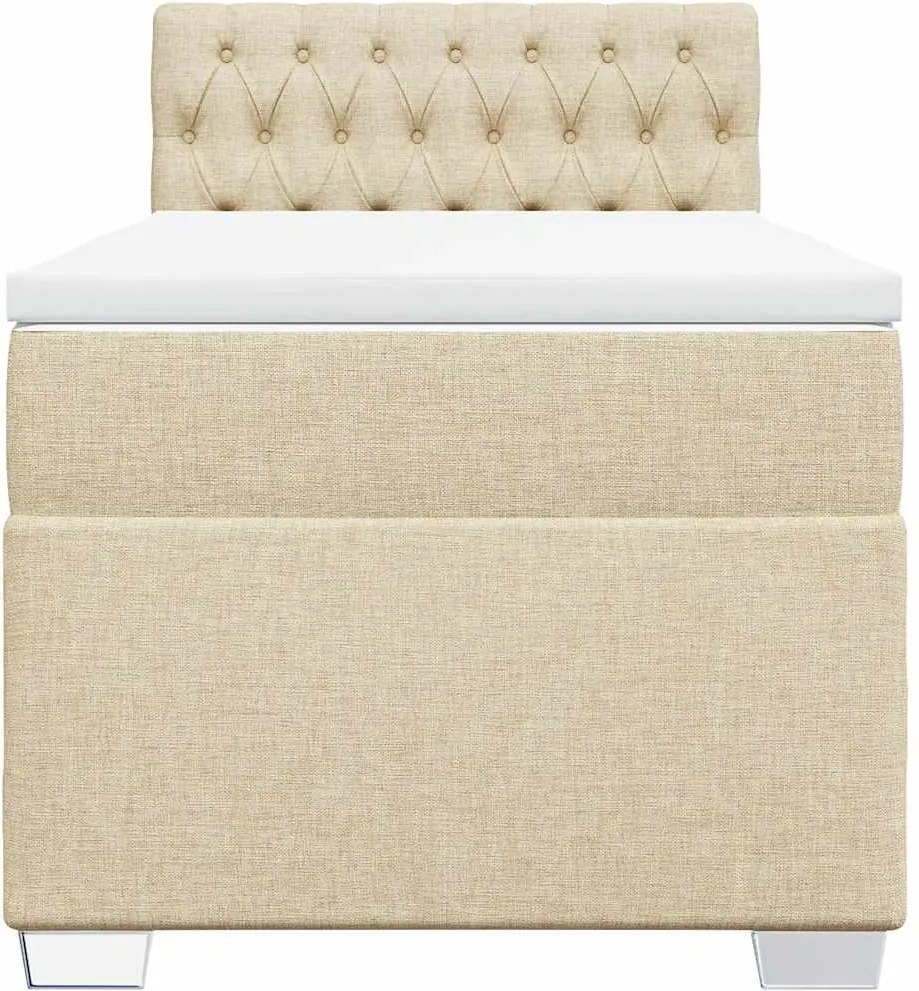 Box spring postel s matrací krémová 100 x 200 cm textil 3285811