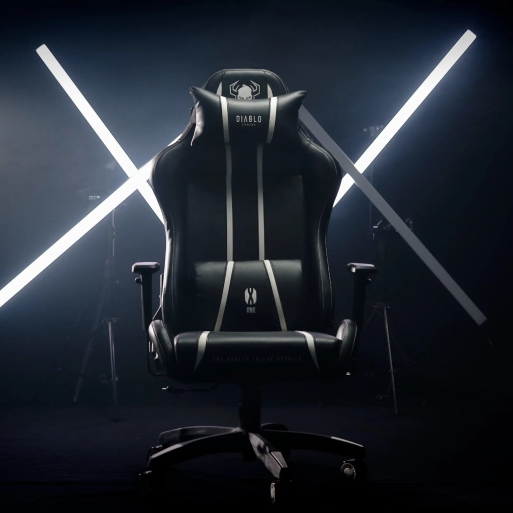 Herní křeslo z eko kůže Normal Size, černý-modrý: Diablo X-One 2.0