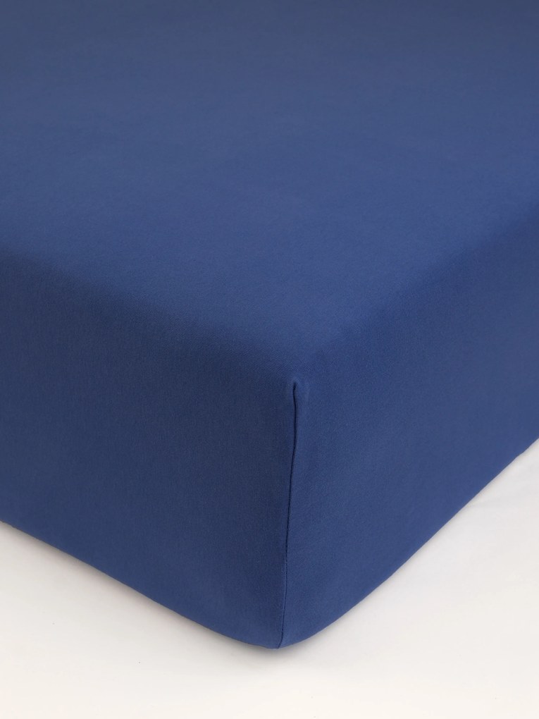 MK Lůžkoviny Jersey prostěradlo s elastanem 160 × 200 cm – tmavě modré