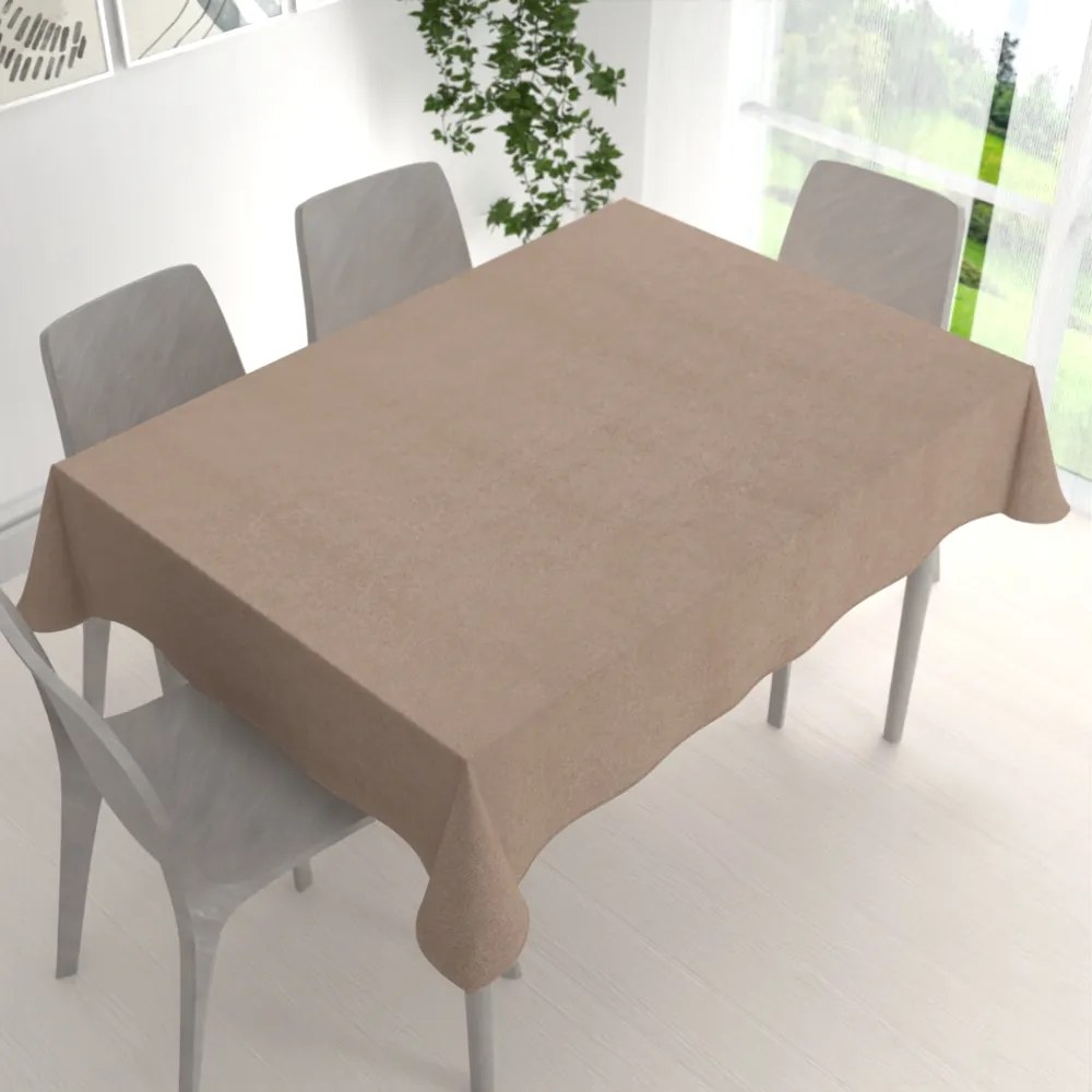 Biante Obdélníkový ubrus/imitace broušené kůže Alcantara ALC-006 Béžový 100x140 cm