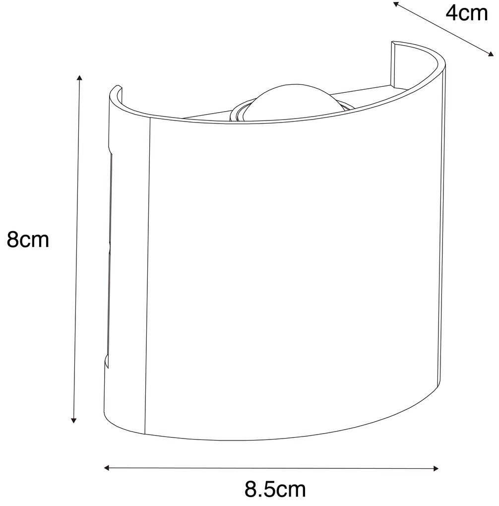 Venkovní nástěnné svítidlo černé vč. LED 2-světlo IP54 - Silly