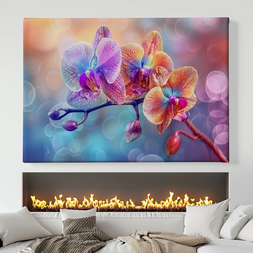 Obraz na plátně - Orchidej, tři bratři FeelHappy.cz Velikost obrazu (šířka x výška): 180 x 120 cm