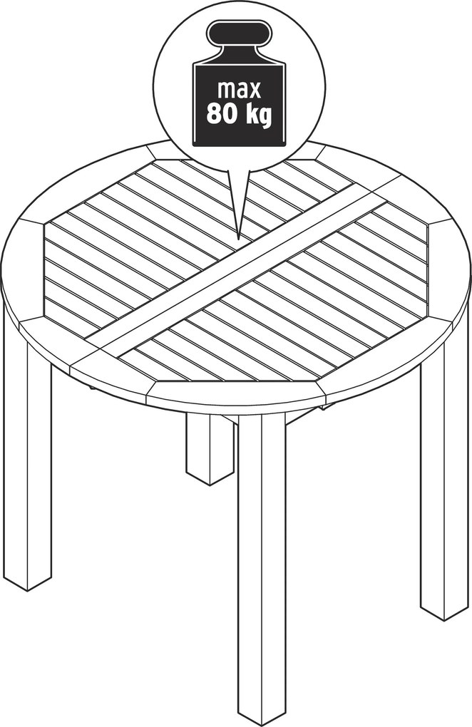 Tchibo - Kulatý/oválný rozkládací zahradní stůl - barva: hnědá