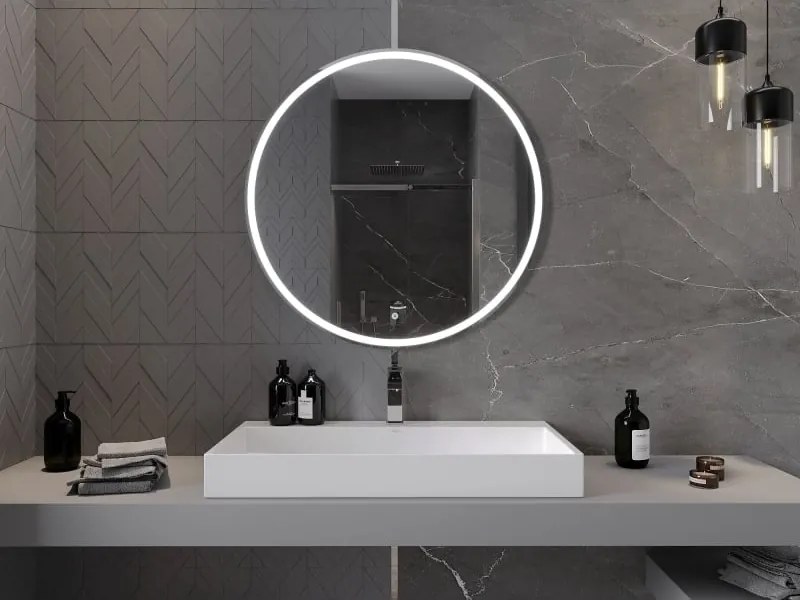 Mexen Gobi koupelnové zrcadlo podsvícené, kulaté 90 cm, LED 6000K, proti zamlžování - 9801-090-090-611-00