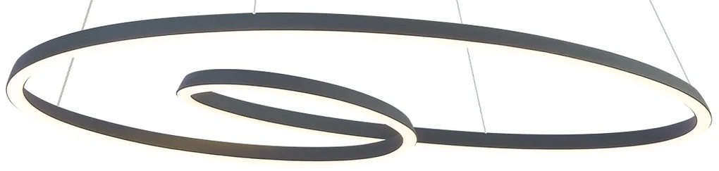 Skandinávské závěsné svítidlo černé 110 cm vč. LED s 3-krokovým stmíváním - Circuit