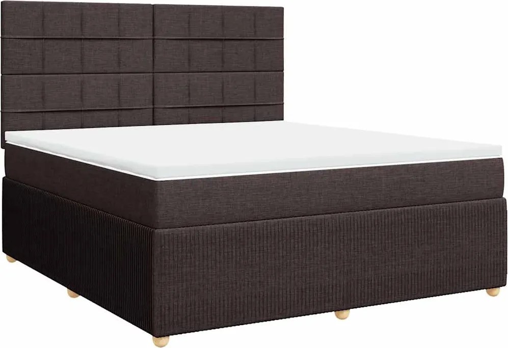 Box spring postel s matrací tmavě hnědá 180x200 cm textil 3294438