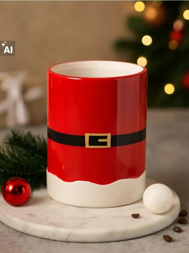 Sinsay - Vánoční úložný box s motivem Santa Clause - červená