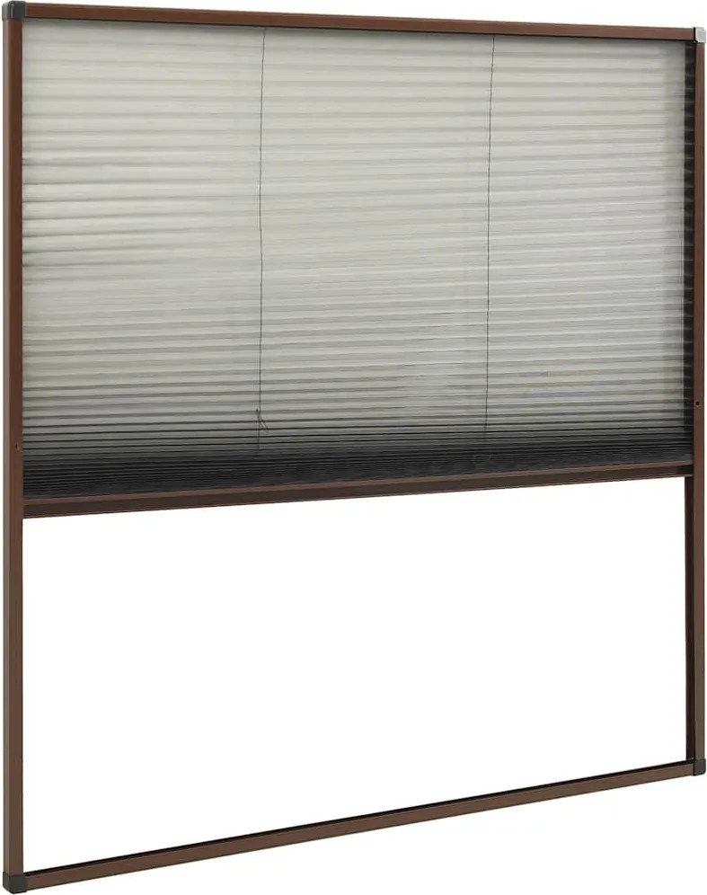 Plisovaná okenní síť proti hmyzu hliník hnědá 120 x 120 cm 148656