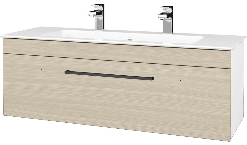 Dřevojas Koupelnová skříň ASTON SZZ 120 Varianta: N01 Bílá lesk / Úchytka T01 / D10 Borovice Jackson