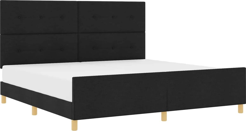 Rám postele s čelo Černá 200 x 200 cm textil 3344755