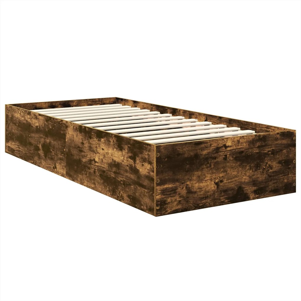 Rám postele s čelo Kouřový dub 75 x 190 cm Kompozitní dřevo 3408722