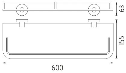 Nimco Unix - police s ohrádkou 60 cm (UN 13091AX-60-26)