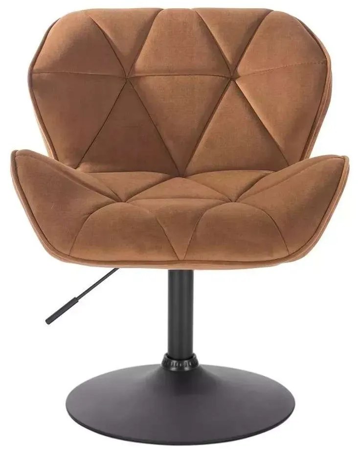 LuxuryForm DESIGN Otočná židle MILANO VELUR na černém talíři - medová