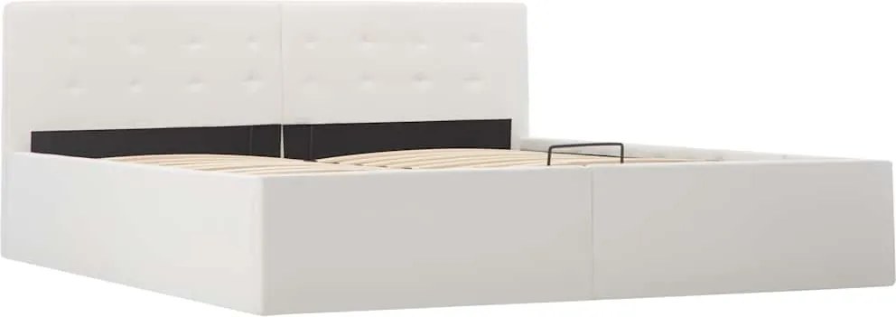 Rám postele s úložným prostorem bílý umělá kůže 160 x 200 cm 285520