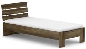 Dětská postel REA Nasťa 90x200cm - ořech, 1. pás čela 1100 - zelená, 2. pás čela 1027 - bílá, 3. pás čela v barvě postele