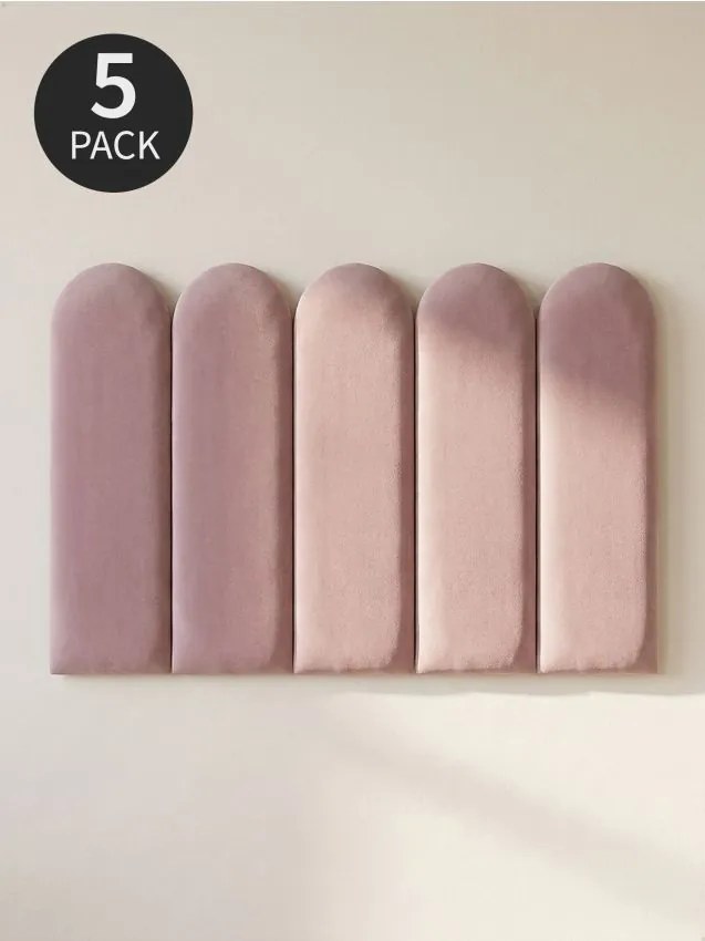 Sinsay - Čalouněné stěnové panely 5 pack - pastelová růžová