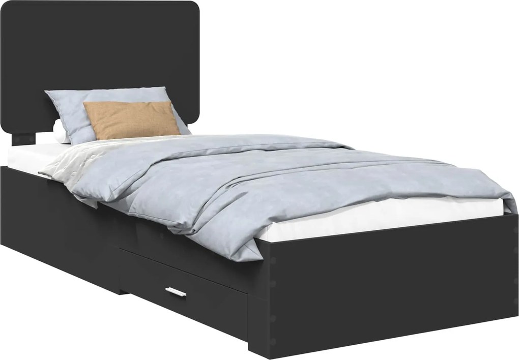 Rám postele se zásuvkou Černá 75 x 190 cm Kompozitní dřevo 3412847