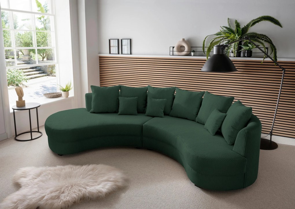 XXXLutz SEDACÍ SOUPRAVA, textil, tmavě zelená Livetastic - Online Only sedačky - 002310000532