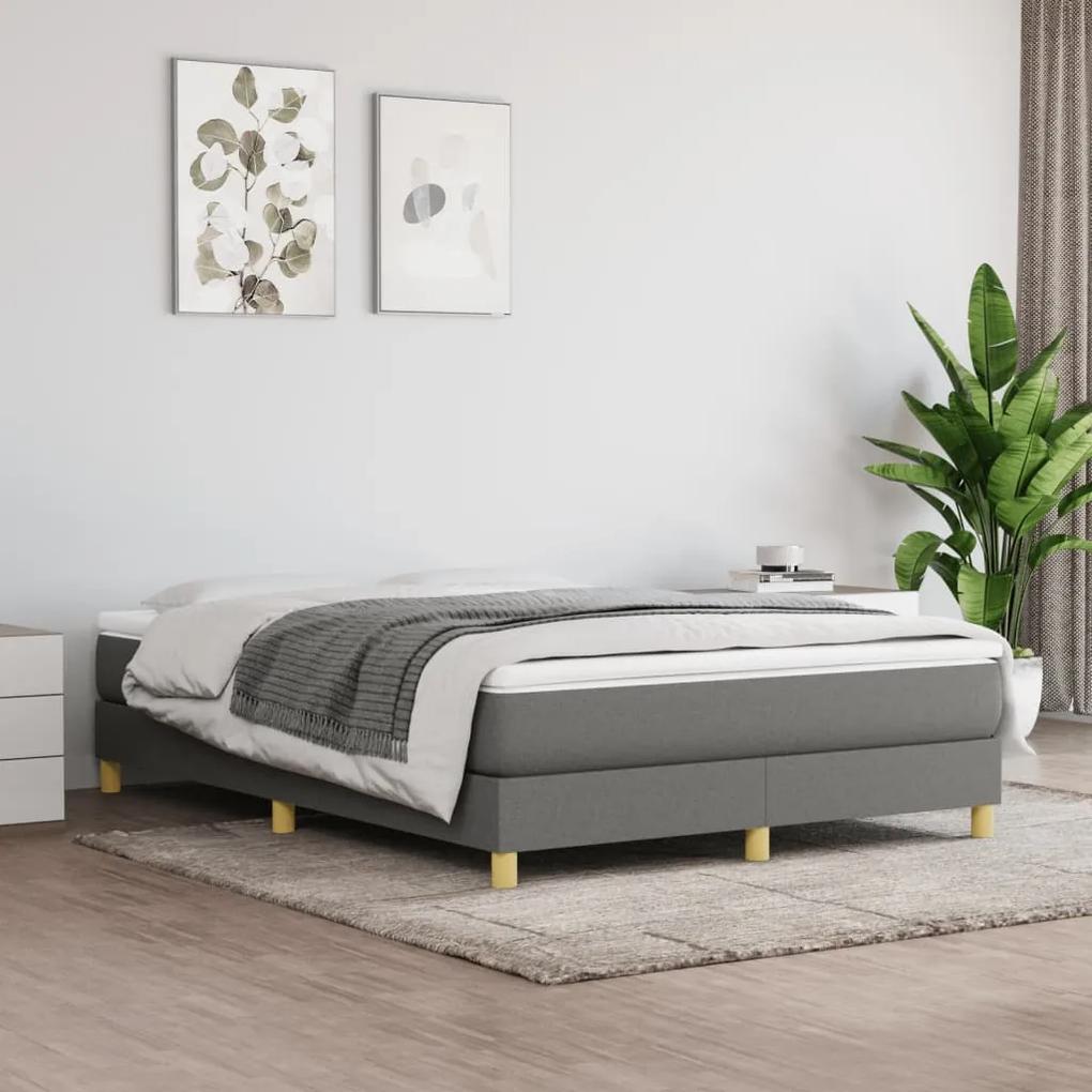 Box spring postel s matrací tmavě šedý 140 x 190 cm textil,  3144168