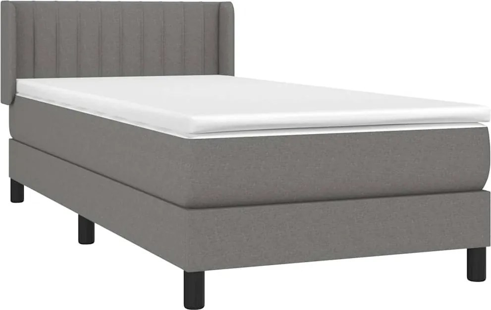 Box spring postel s matrací tmavě šedá 90x190 cm textil 3129834