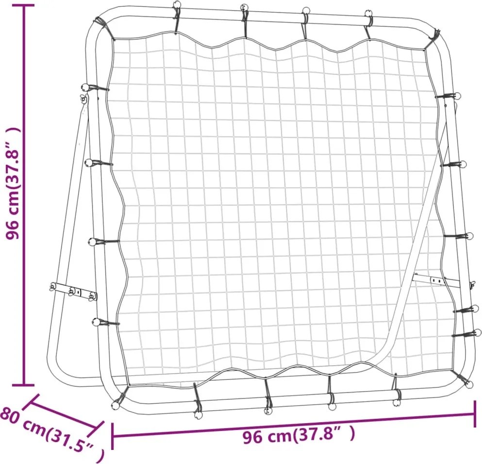 vidaXL Nastavitelný fotbalový rebounder 96 x 80 x 96 cm Ocel a PE [93736]