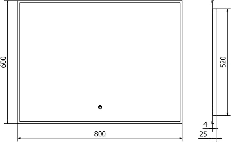 Mexen Erma koupelnové zrcadlo s osvětlením 80 x 60 cm, LED 6000K, proti zamlžení, černý rám - 9814-080-060-611-70