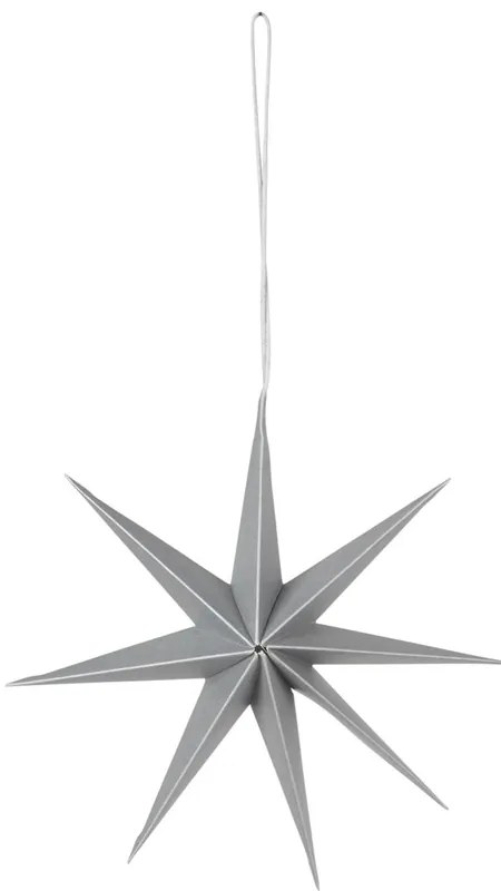 Broste, Vánoční papírová hvězda na zavěšení STAR 15 cm | stříbrná