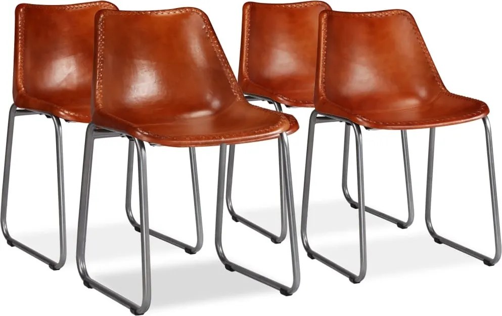 vidaXL Jídelní židle 4 ks pravá kůže [275276] Barva: Černobílý