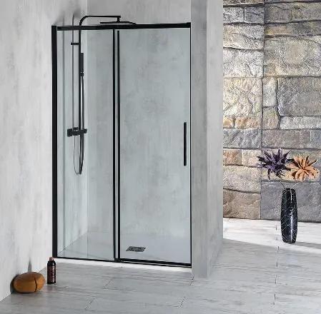 Polysan Altis Line - Sprchové dveře dvoudílné Black, 1470-1510 mm, matná černá/čiré sklo AL4212B