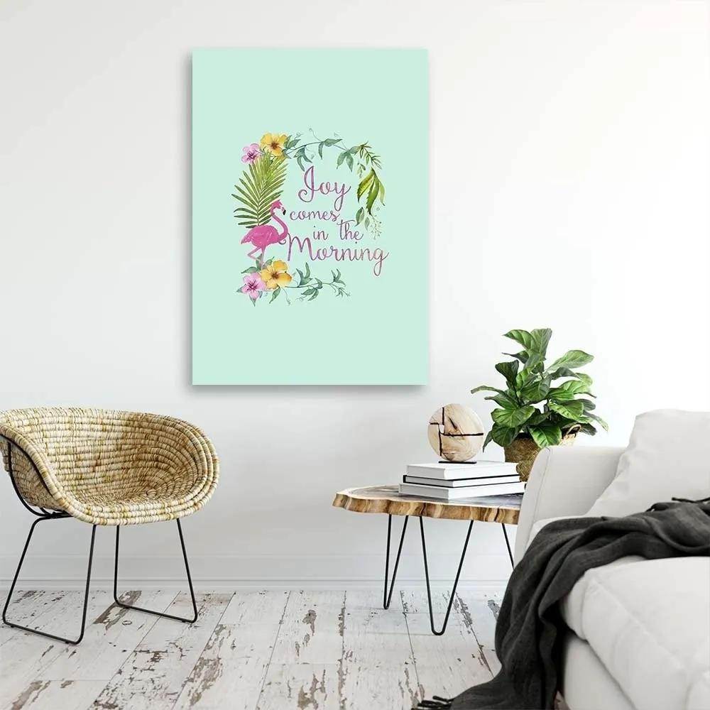 Gario Obraz na plátně Plameňák a tropický nápis - Andrea Haase Rozměry: 40 x 60 cm