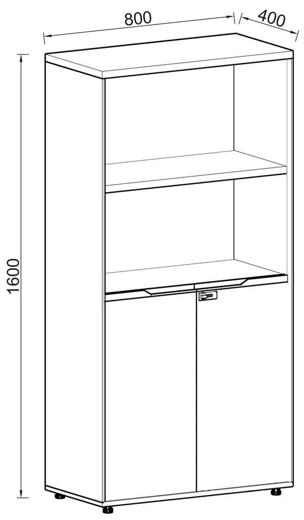 Kancelářská skříňka Houseland Profit Bliss 01 dub přírodní