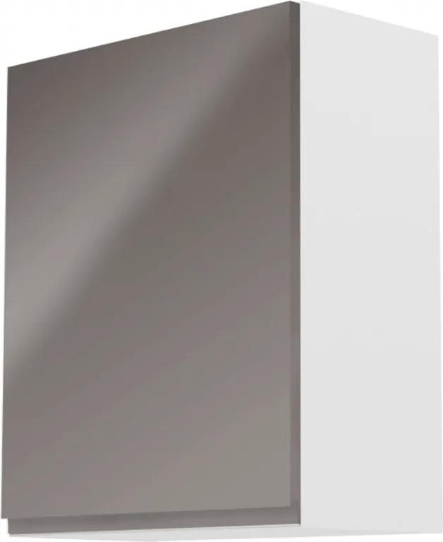 Tempo Kondela Horní kuchyňská skříňka AURORA G601F levá, bílá/šedá lesk