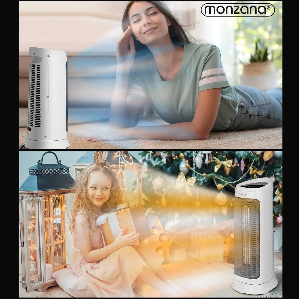 Monzana Ventilátorové keramické topidlo 2000 W, bílé 109520