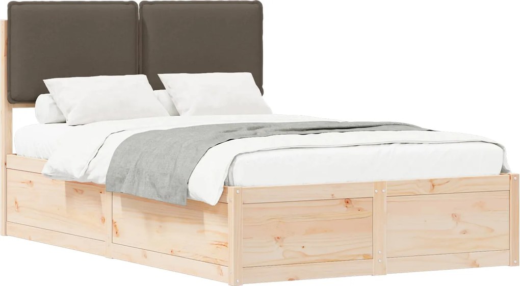 Rám postele s čalouněným čelem s čelo Taupe 120 x 190 cm 3405525