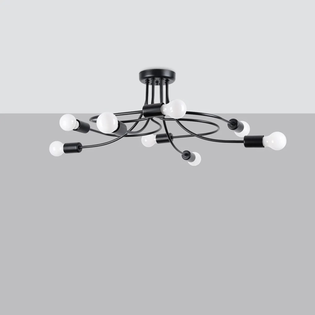 Sollux Lighting Lustr LEVAR 8 černý