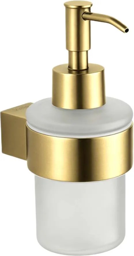 kielle Vega - Dávkovač mýdla s držákem, matné sklo/brushed gold 40118036