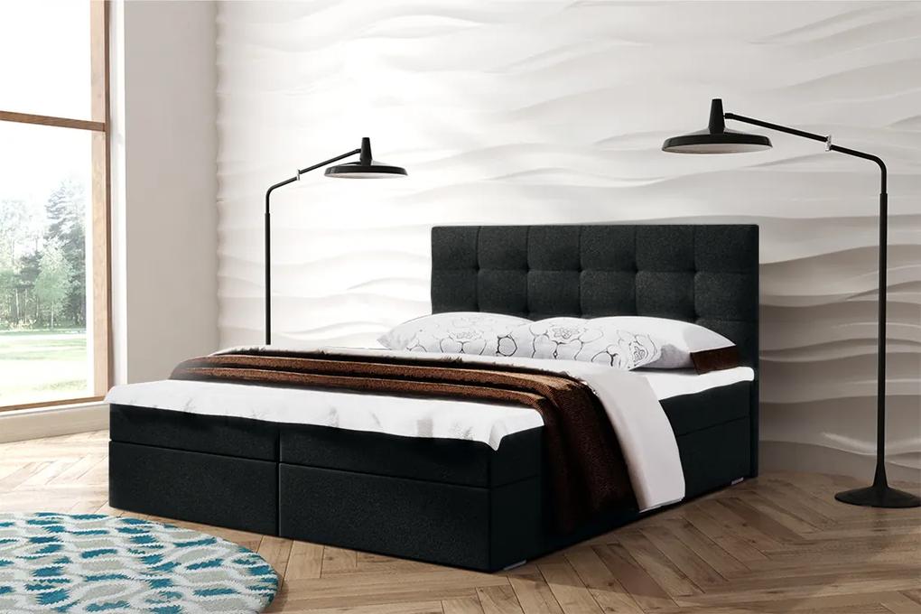 Eka Kontinentální čalouněná postel OSLO (90x200 cm) Barva látky Trinity: (2301) Krémová bíla
