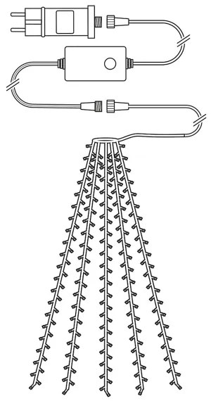 Nedis WIFILXT12W200 - LED Vánoční závěs 200xLED/8 funkcí 5x4m IP65 Wi-Fi Tuya