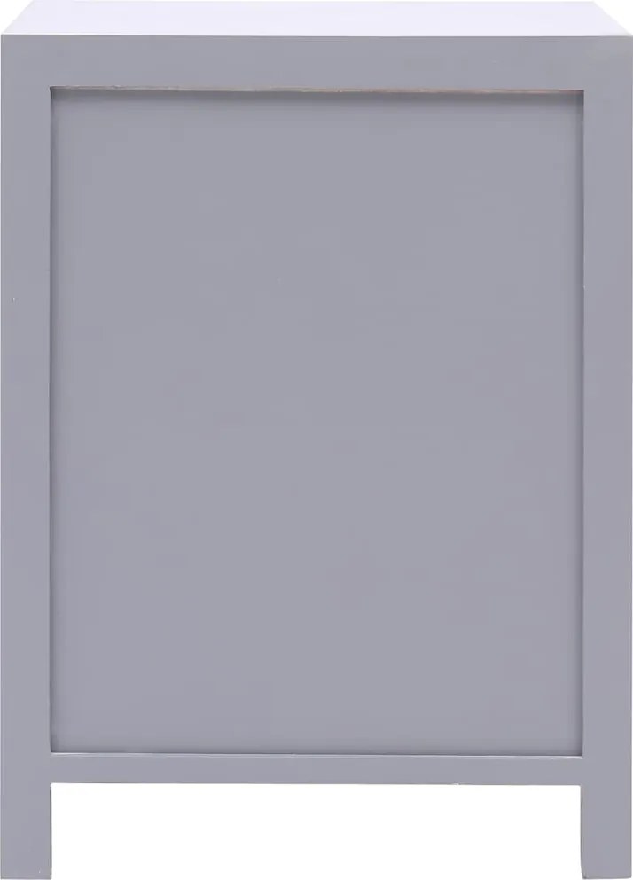 Noční stolek šedý 38 x 28 x 52 cm dřevo pavlovnie 284072